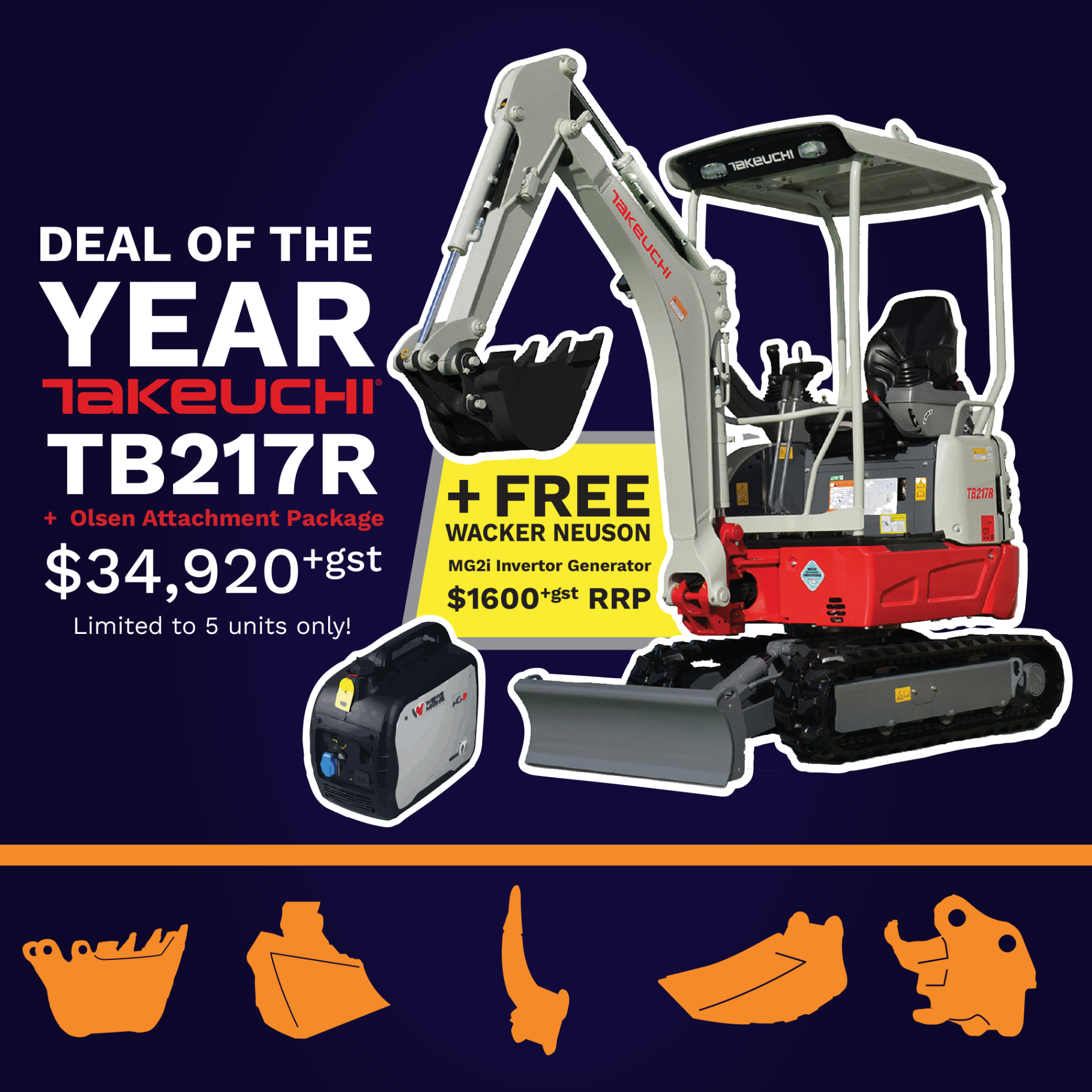 Compact Mini Digger Excavator TB217R